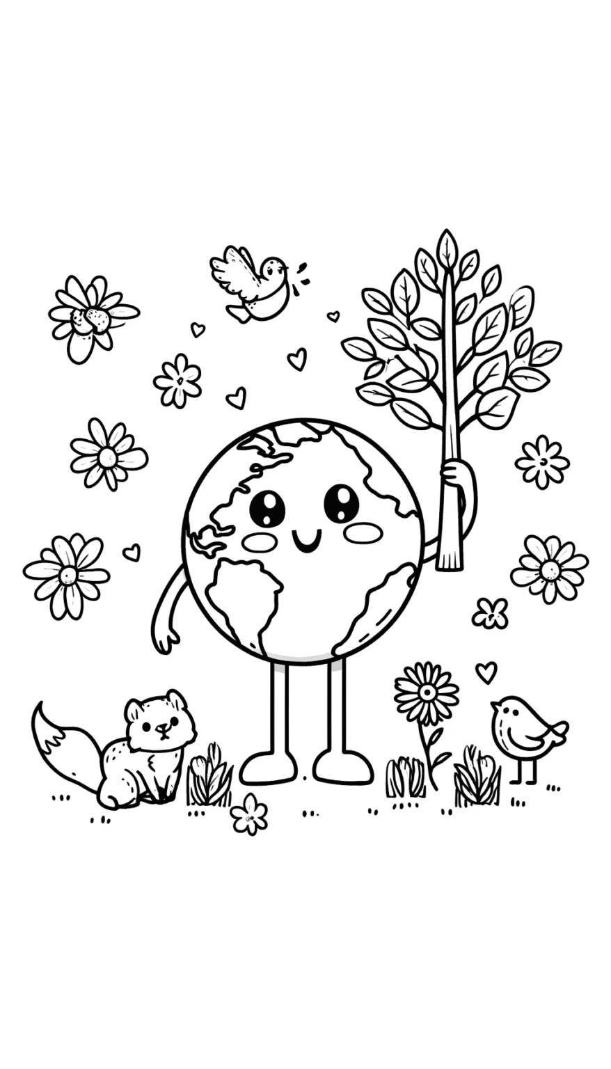 25 Coloriage Jour De La Terre: Gratuit pour les petits éco-héros