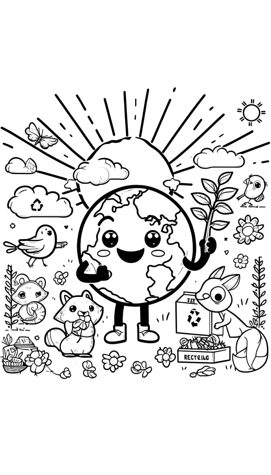 25 desene de colorat pentru Ziua Pământului: desene gratuite pentru ...