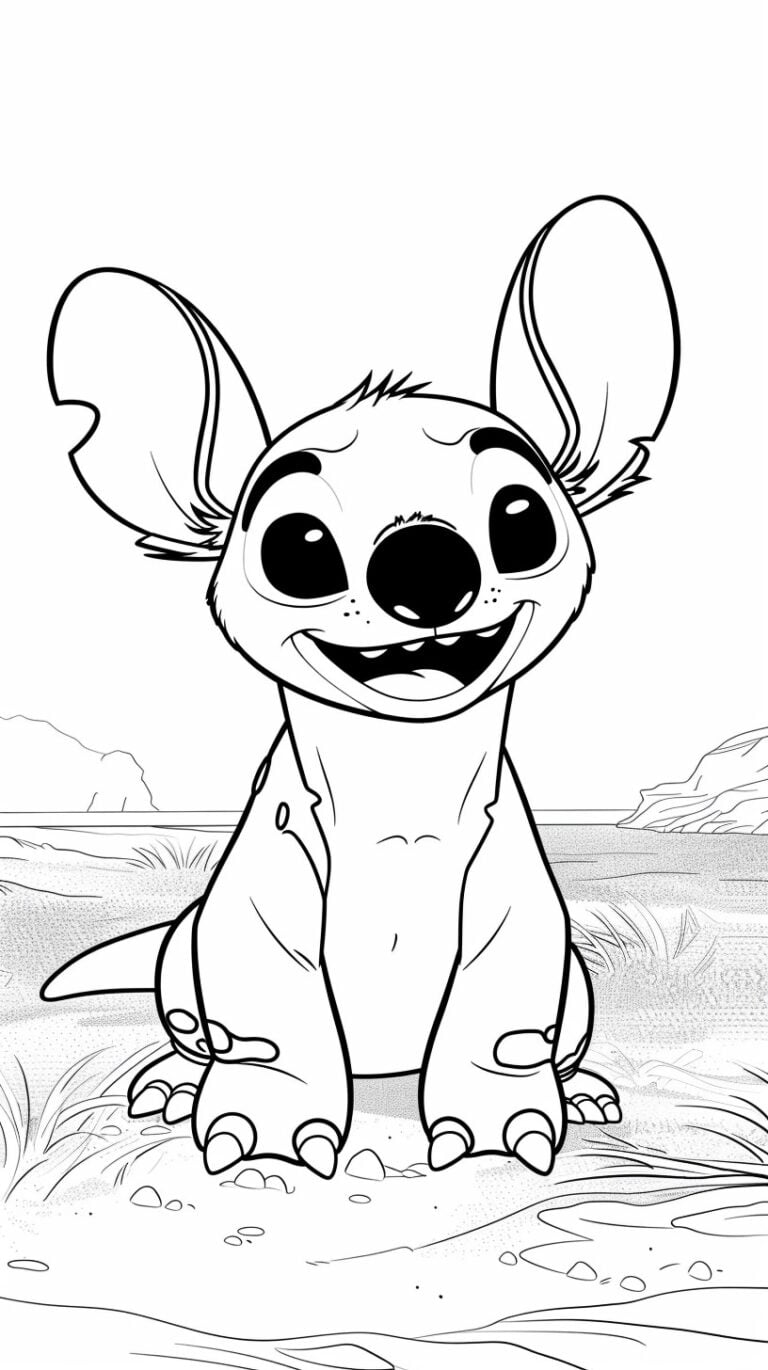 33 de desene de colorat Lilo și Stitch | Aventuri hawaiene!