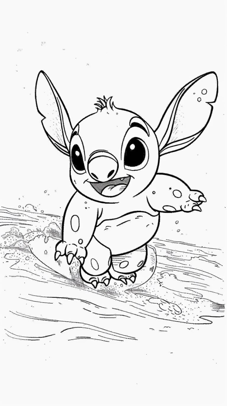 33 de desene de colorat Lilo și Stitch | Aventuri hawaiene!