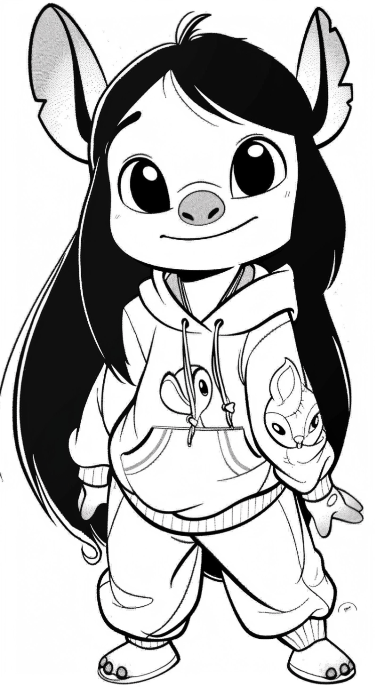 33 de desene de colorat Lilo și Stitch | Aventuri hawaiene!