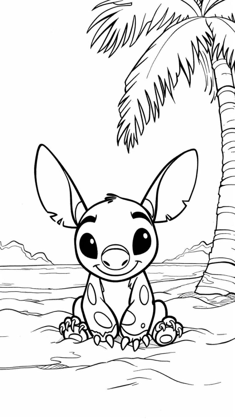 33 de desene de colorat Lilo și Stitch | Aventuri hawaiene!