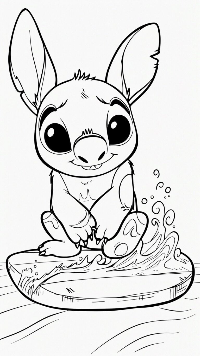 33 de desene de colorat Lilo și Stitch | Aventuri hawaiene!