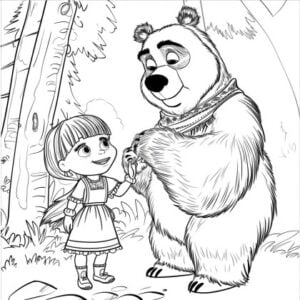 62 Coloriage Macha et l'ours | Imprimer gratuitement le PDF