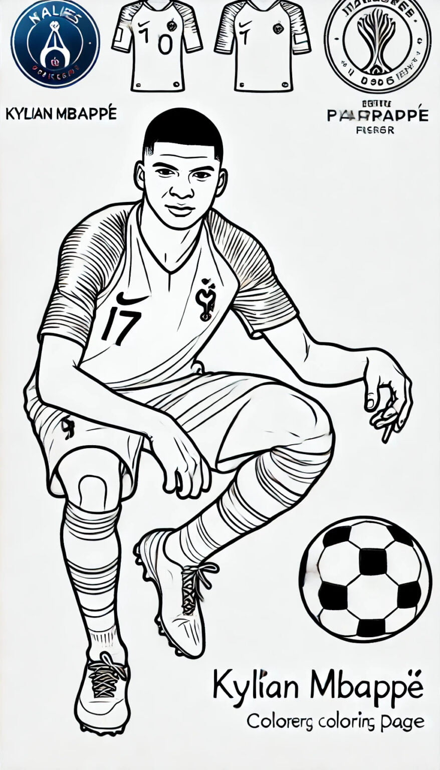 36 dibujos para colorear de Kylian Mbappé: ¡Libera al campeón!