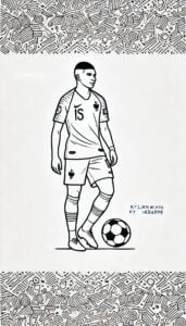 36 de desene de colorat Kylian Mbappé: Dezlănțuiți campionul!