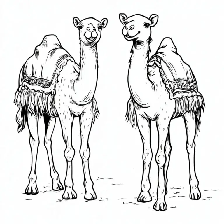 43 dibujos para colorear de camellos | Diversión en el desierto