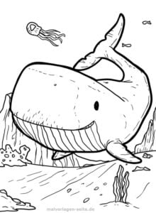 32 de desene de colorat cu balene de colorat și de imprimat gratuit