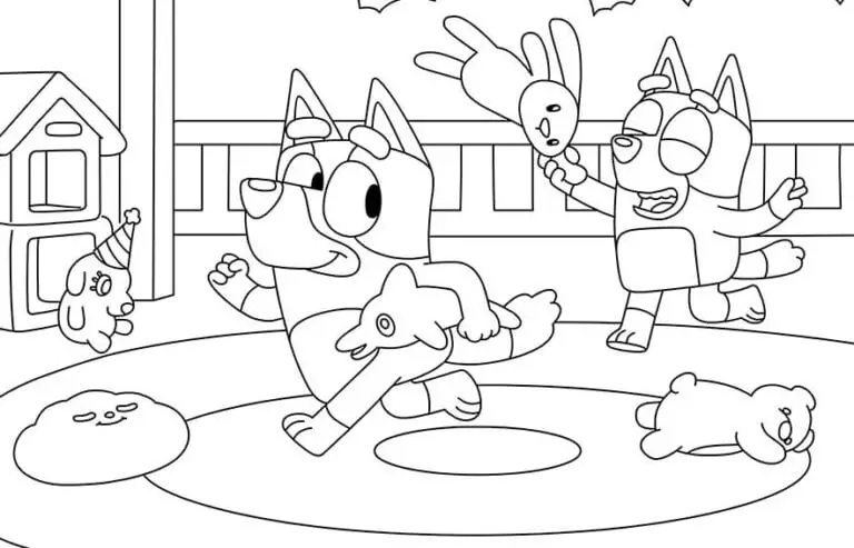 32 Desene Bluey a Colora | Descărcați, imprimați și colorați