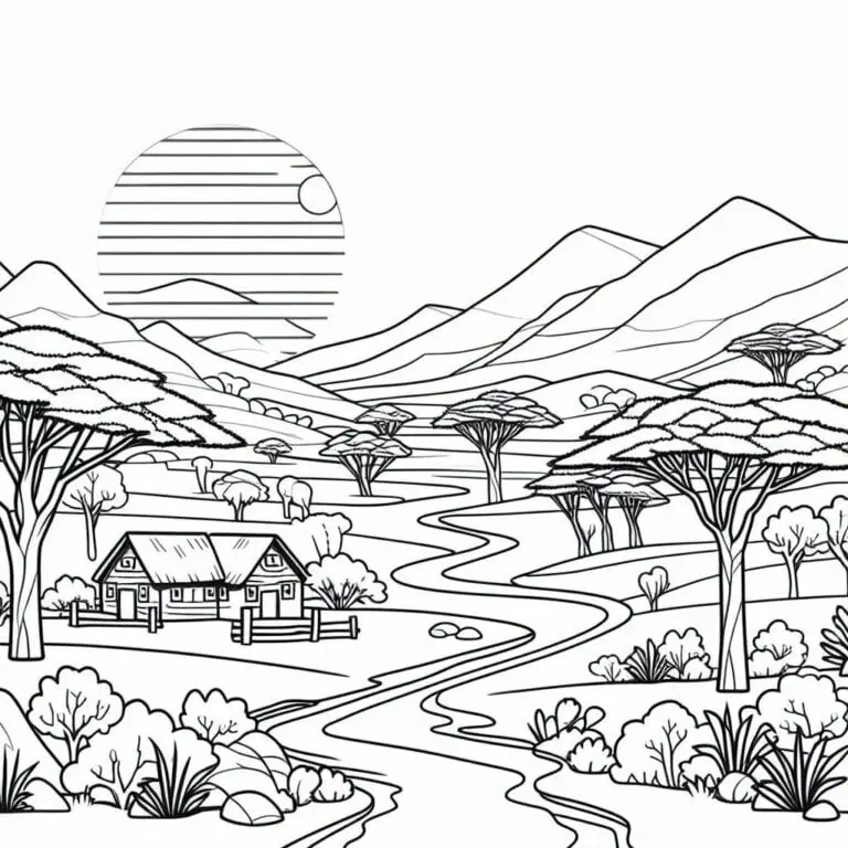 37 Desene de peisaj de colorat | Explorează și colorează natura