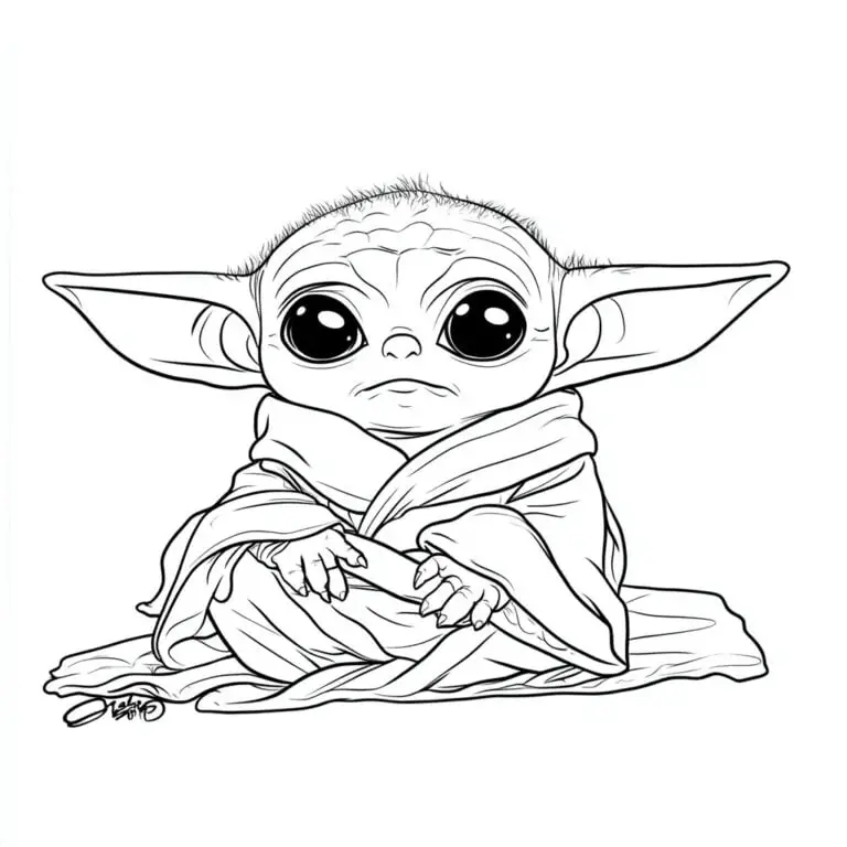 58 Çizimler Baby Yoda Boyama Sayfası: Küçük Sanatçılar için Yıldızlı ...
