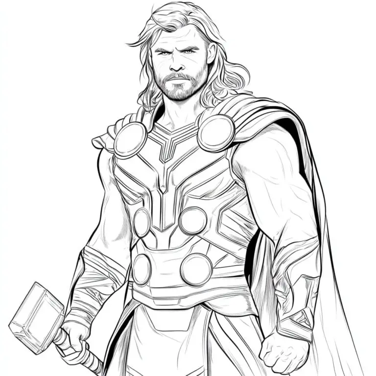26 de desene de colorat Thor: Eliberează-ți puterea!