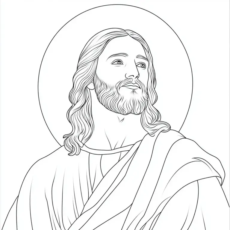 20 de desene de colorat Isus pentru copii - PDF-uri imprimabile