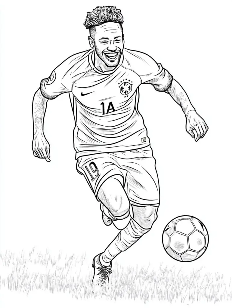 19 Neymar Coloring Pages - Free Printable PDFs