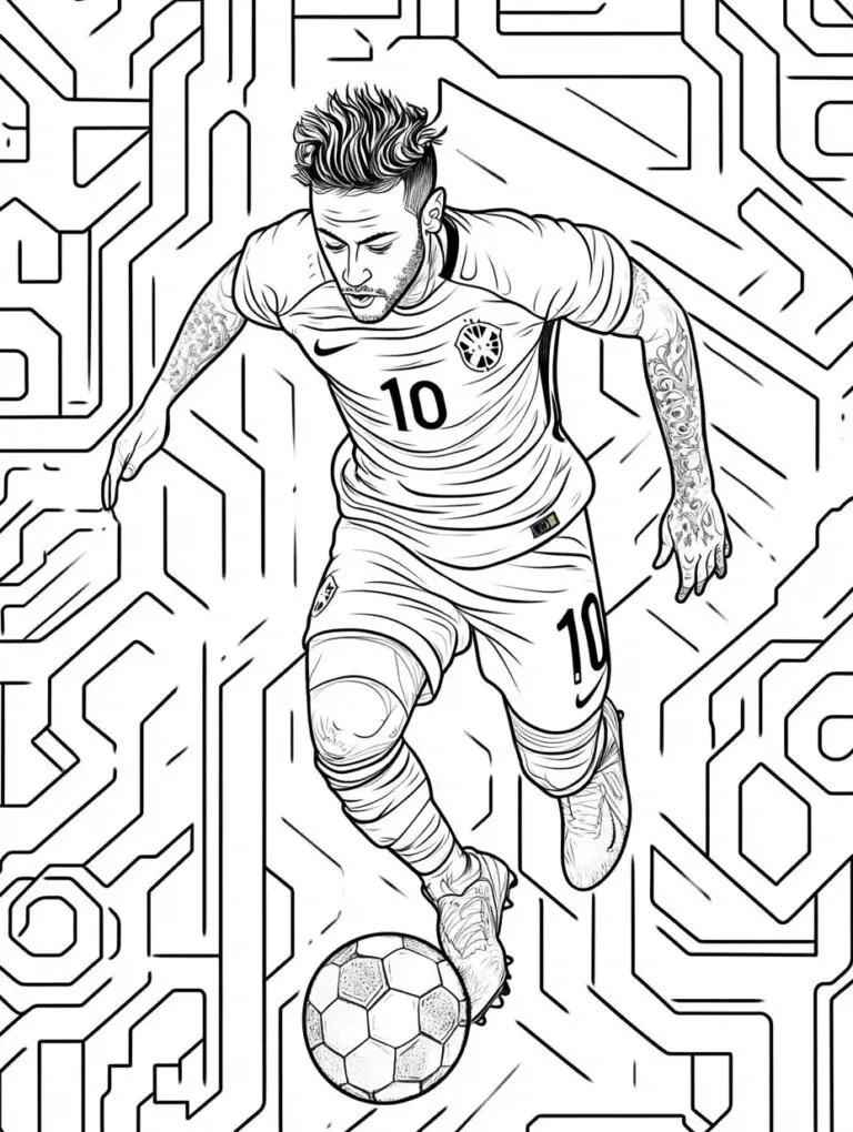 19 Neymar Coloring Pages - Free Printable PDFs