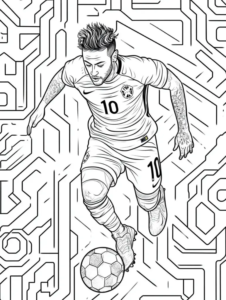19 desenhos para colorir de Neymar – PDFs para impressão grátis