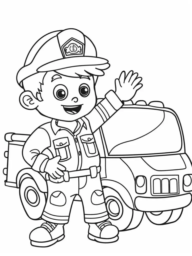 21 coloriages de pompiers – Amusez-vous avec les pompiers