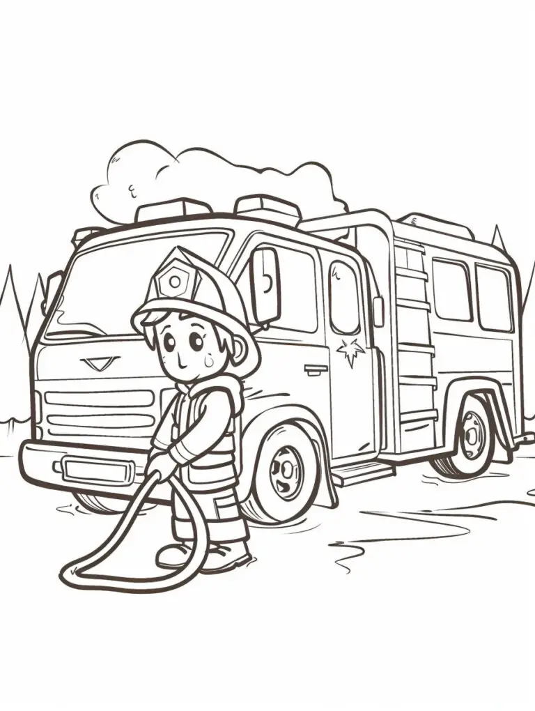 21 coloriages de pompiers – Amusez-vous avec les pompiers