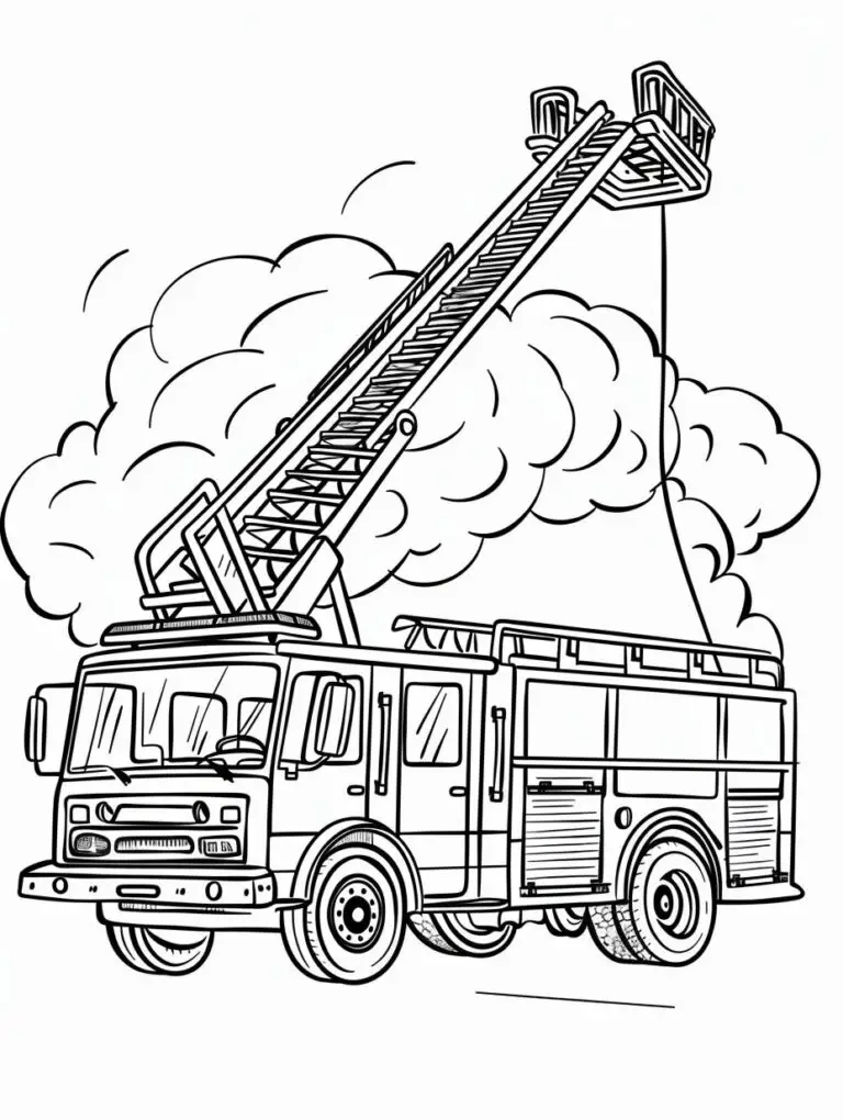 21 de desene de colorat pentru pompieri - Distrează-te cu pompierii